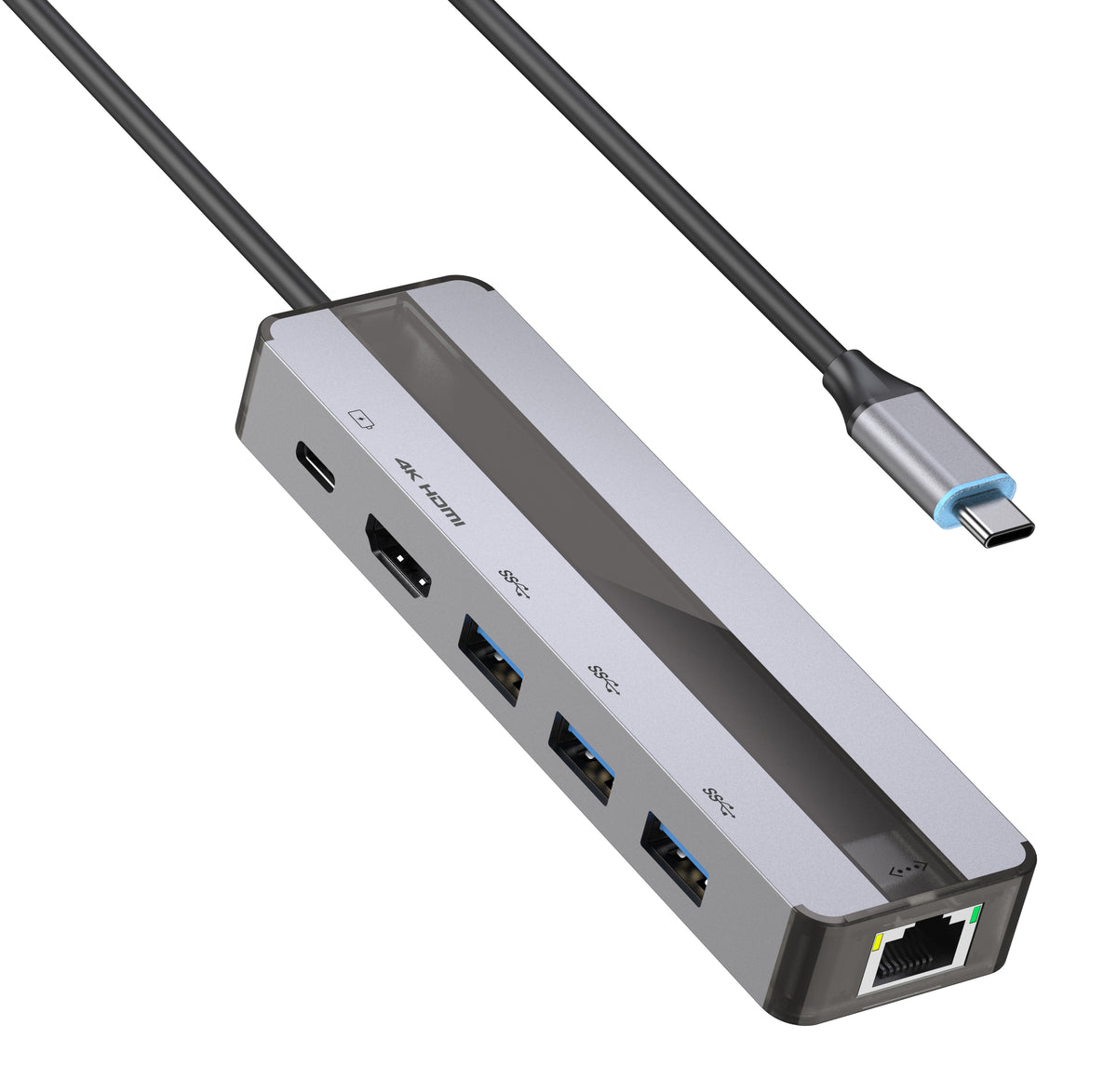 USB C Multiport Adapter 6-in-1 USB Type-C Hub Adapter with 4K HDMI out ...